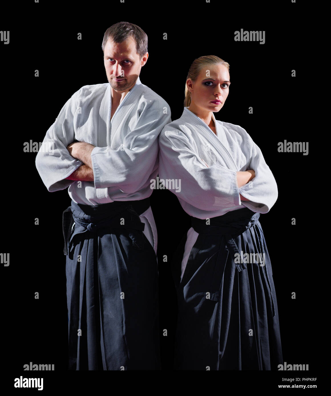 Two martial arts fighters isolated Stock Photo - Alamy