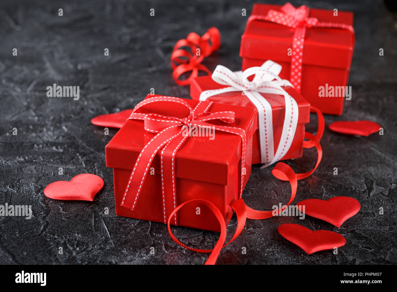 Festive red boxes hi-res stock photography and images - Alamy