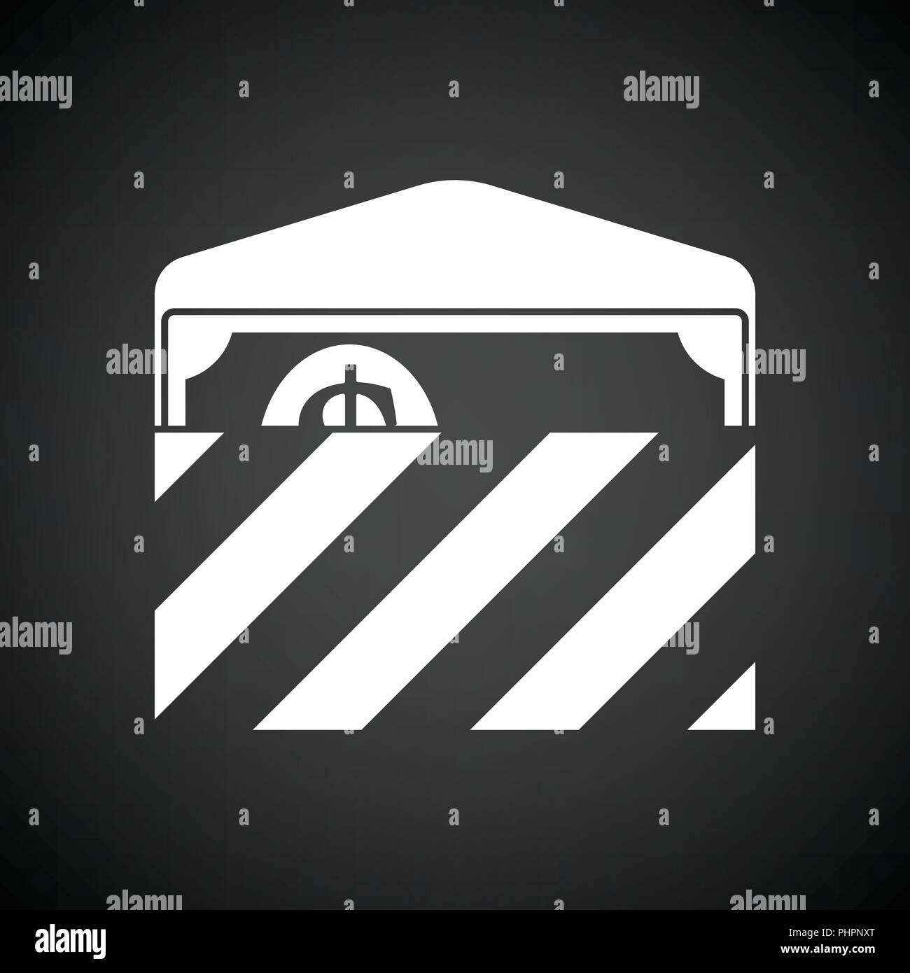 Birthday gift envelop icon with money . Black background with white ...