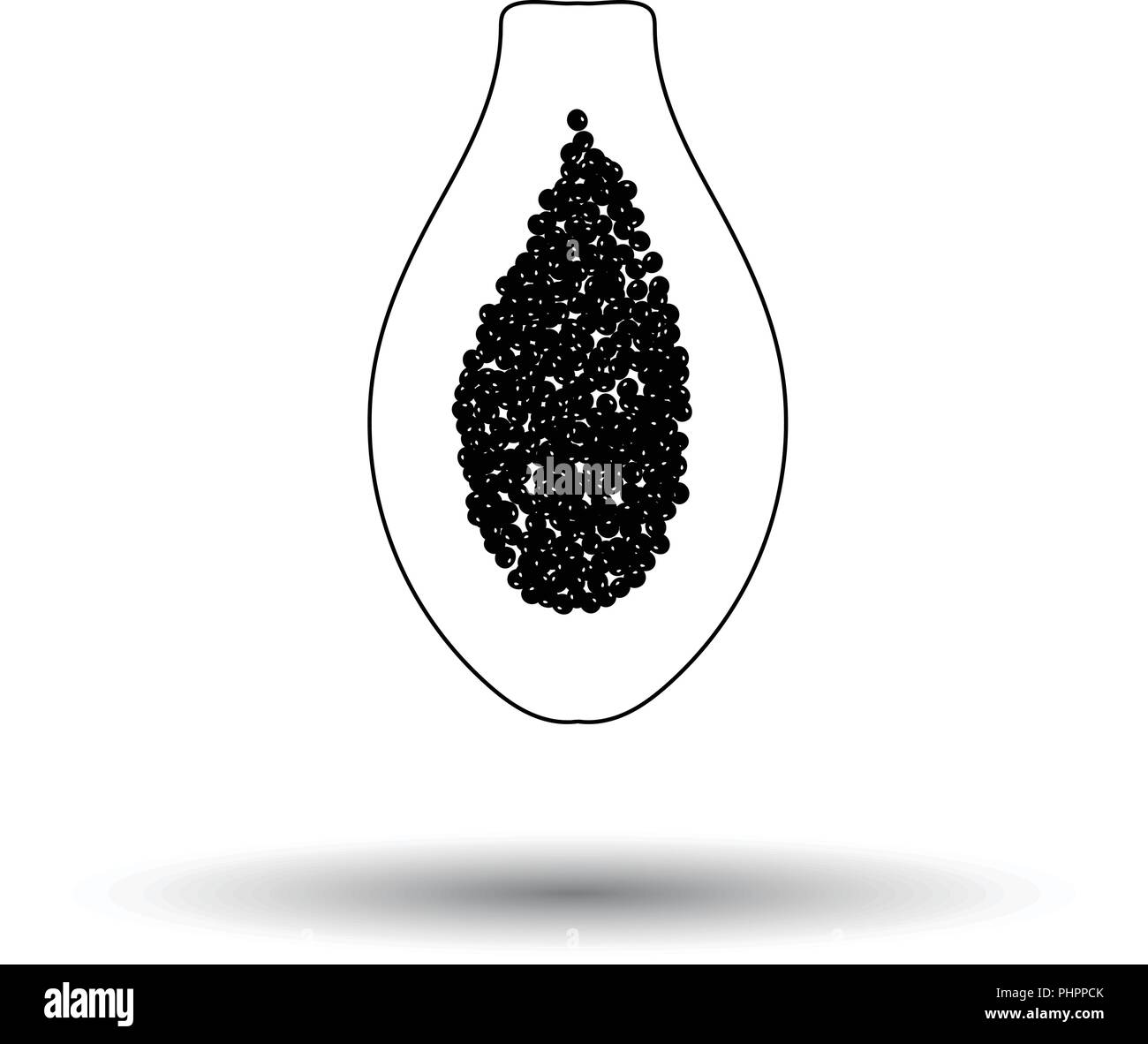 Icon of Papaya. White background with shadow design. Vector ...
