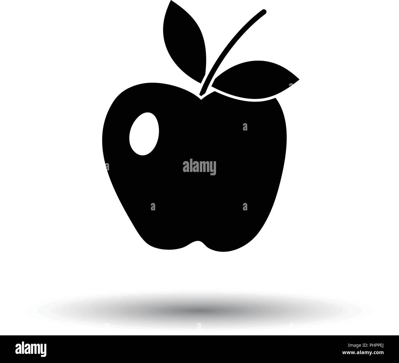 Icon of Apple. White background with shadow design. Vector illustration ...