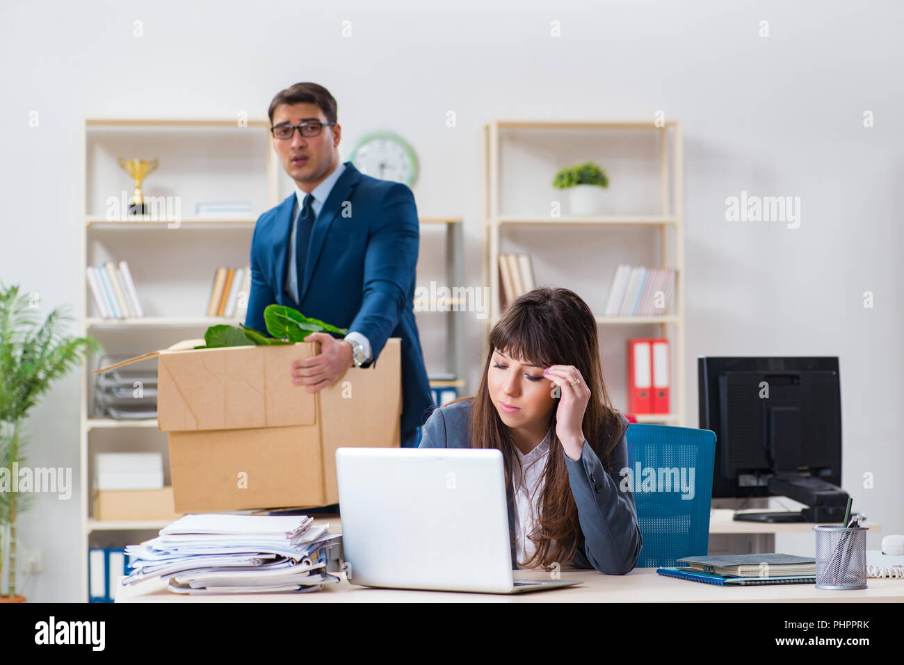 Person being fired from his work Stock Photo - Alamy
