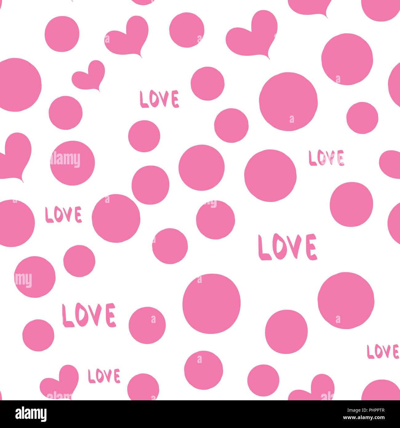 Vector illustration. Seamless pattern. Pink Hearts and Love Letter ...