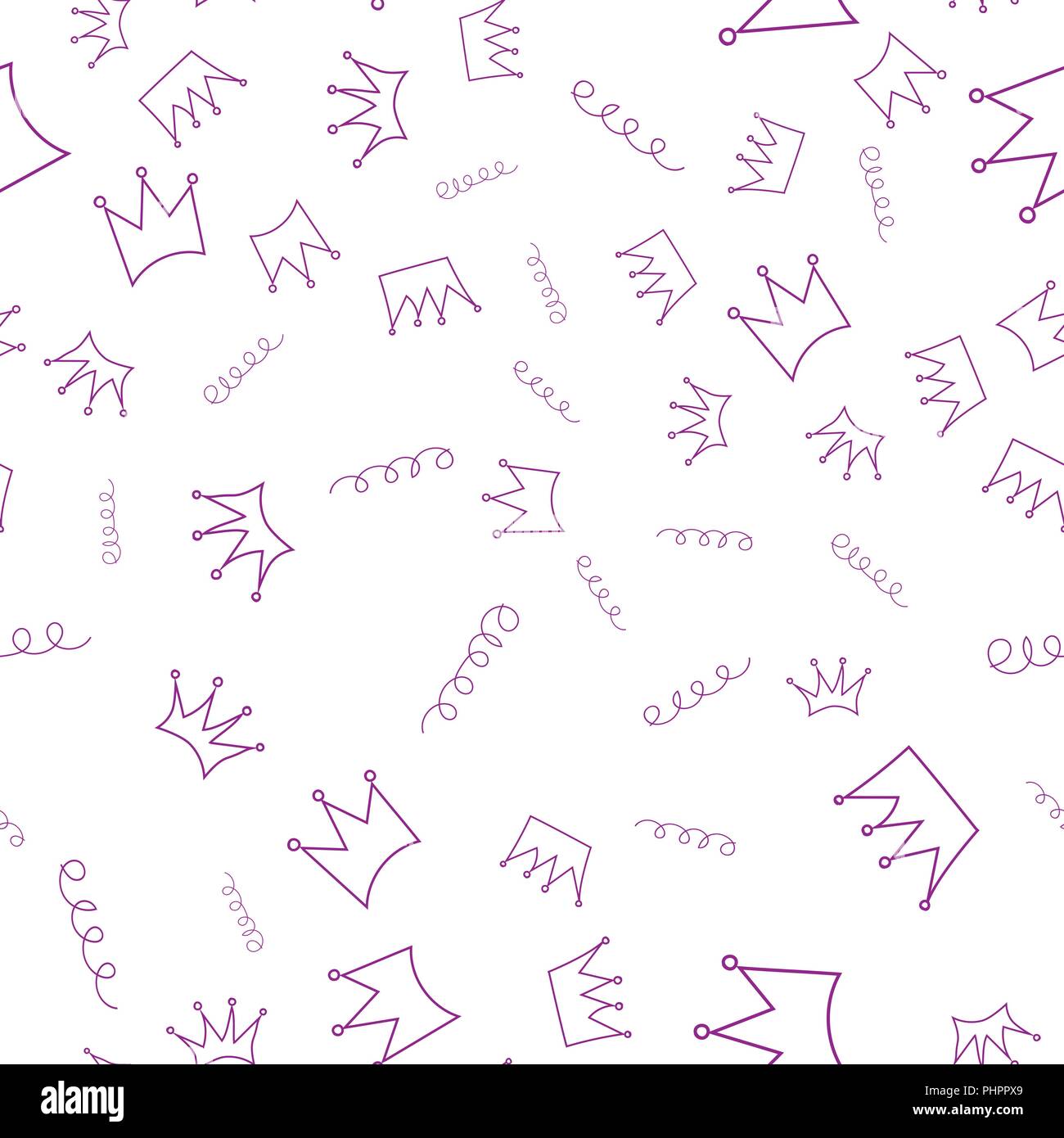 Vector illustration. Seamless pattern. Pink silhouettes of crowns on a ...