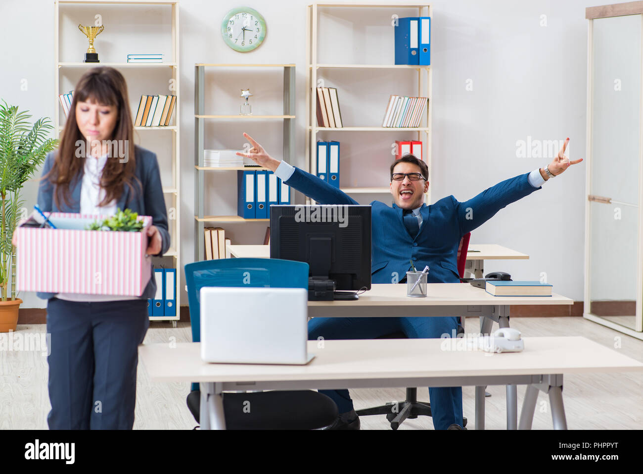 Person being fired from his work Stock Photo - Alamy