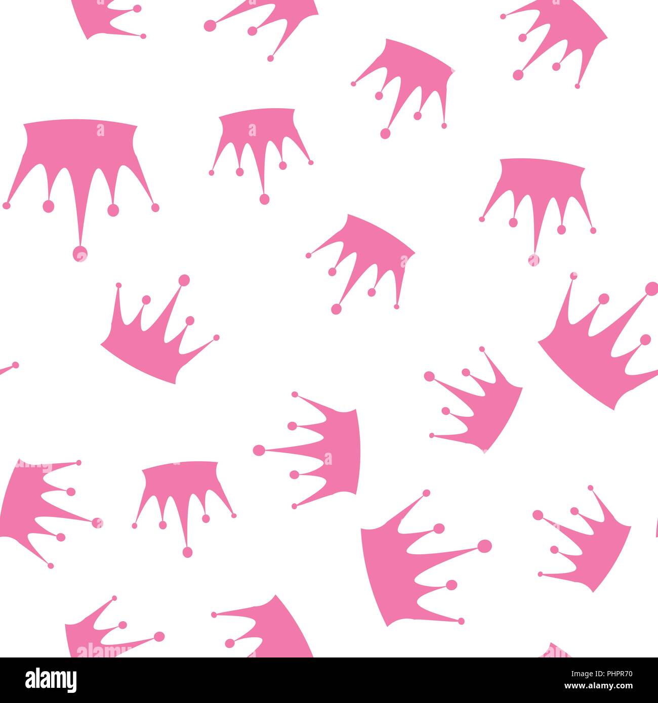 Vector illustration. Seamless pattern. Pink silhouettes of crowns on a ...