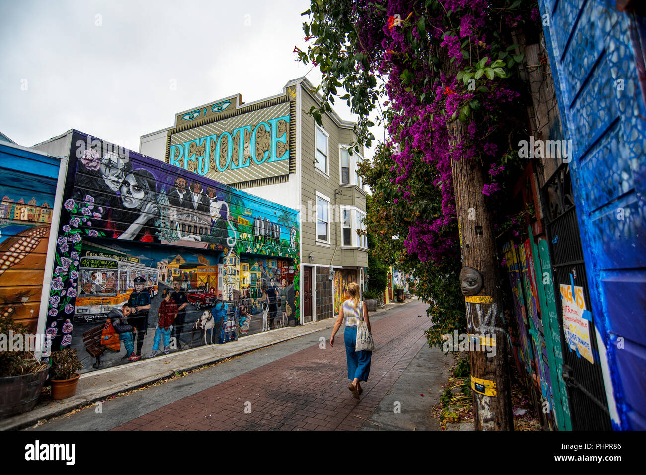 Balmy Alley, a street located in the Mission District in San Francisco ...