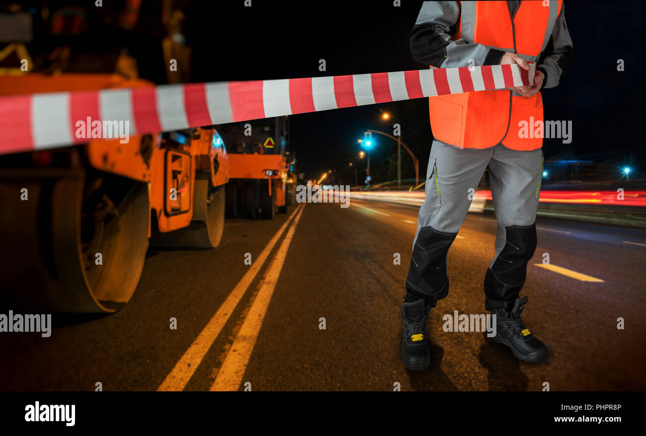 Road signs marking repairing hi-res stock photography and images - Alamy