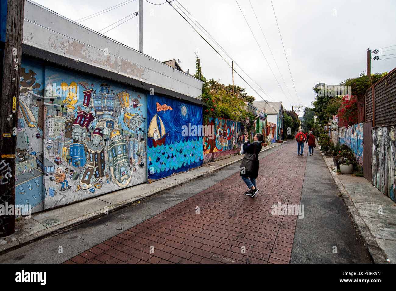 Balmy Alley, a street located in the Mission District in San Francisco ...