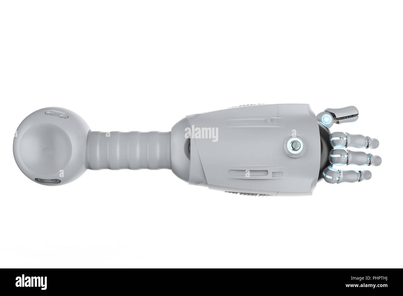 3d rendering white robotic arm isolated on white Stock Photo - Alamy