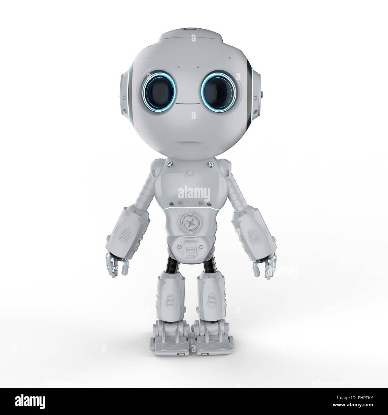 3d rendering cute artificial intelligence robot with cartoon character ...
