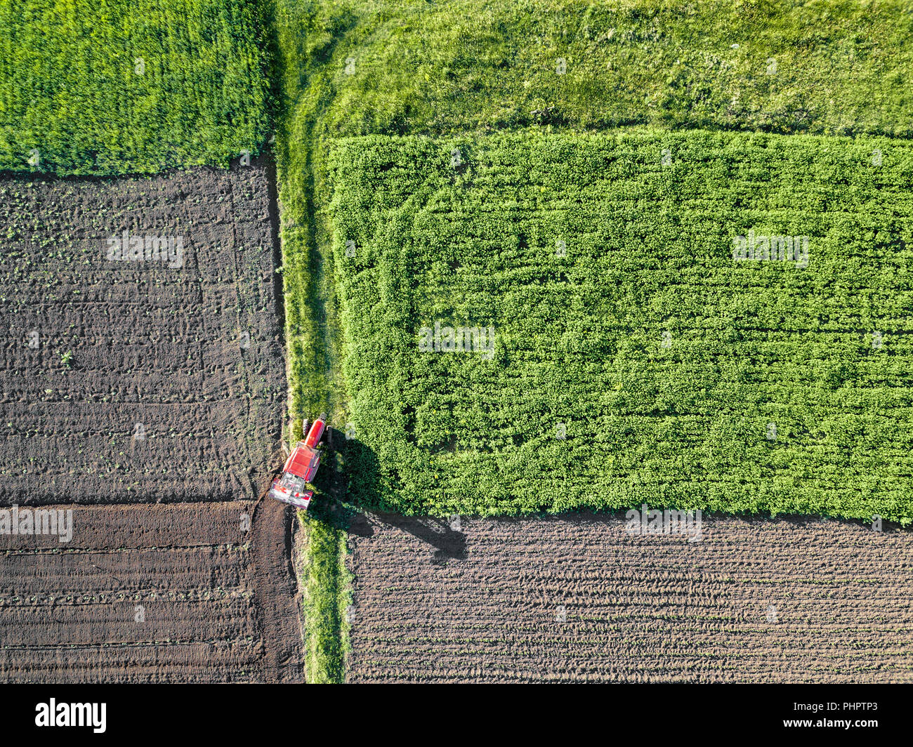 Agriculture. Aerial view of farmland in Spring Stock Photo - Alamy
