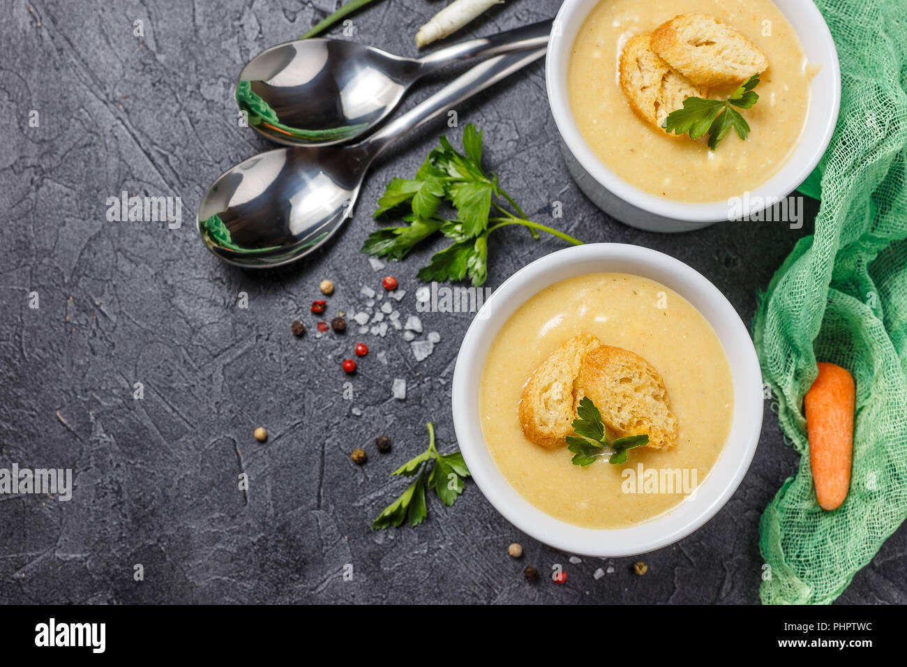 Vegetable soup puree Stock Photo - Alamy