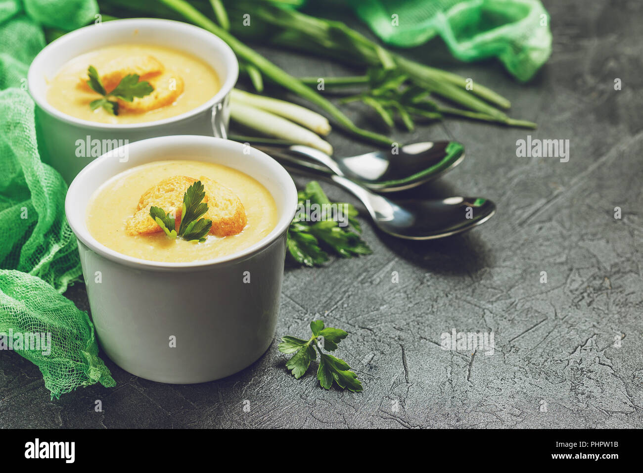Vegetable soup puree Stock Photo - Alamy