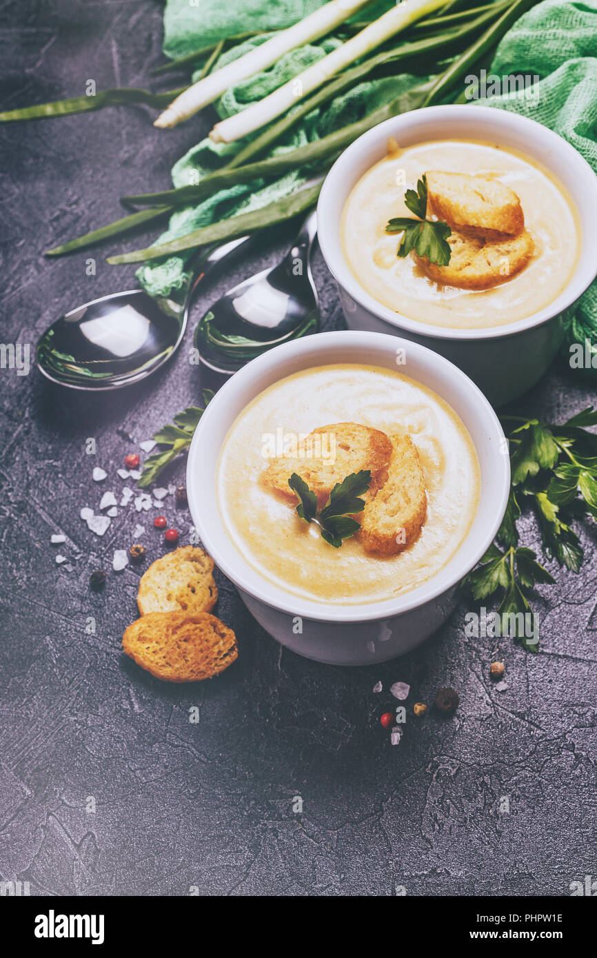 Vegetable soup puree Stock Photo - Alamy