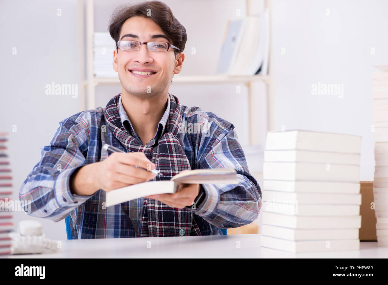 Male journalist book signing hi-res stock photography and images - Alamy