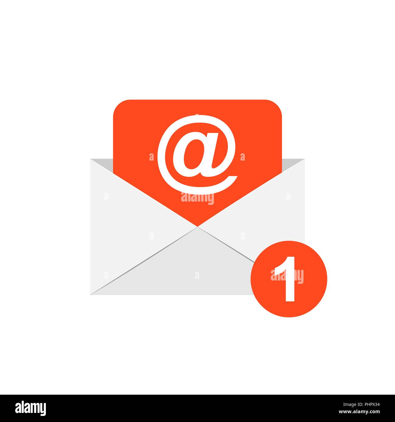 Mail envelope icon in flat style. Email message vector illustration on ...