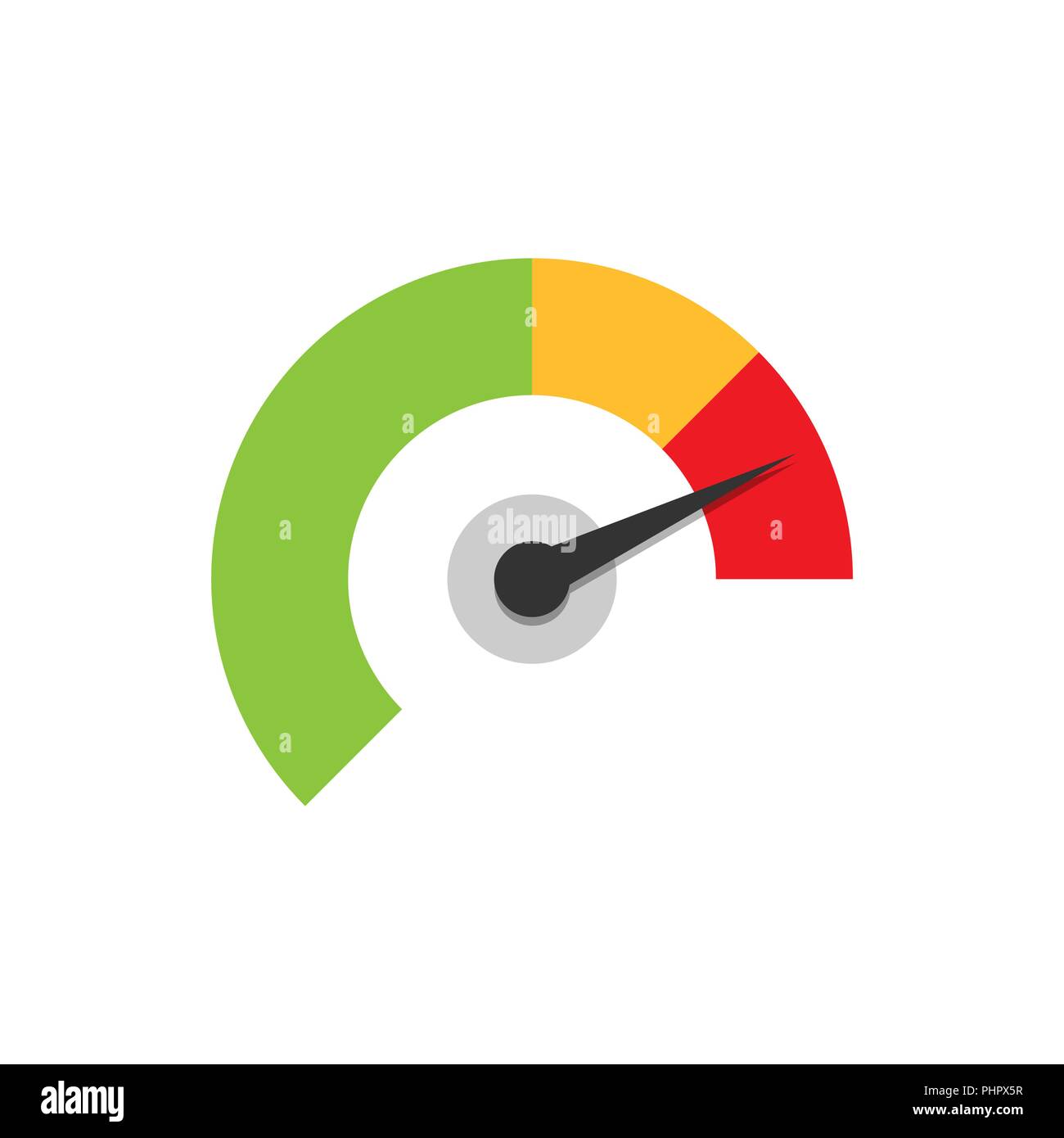 Meter dashboard icon in flat style. Credit score indicator level vector ...