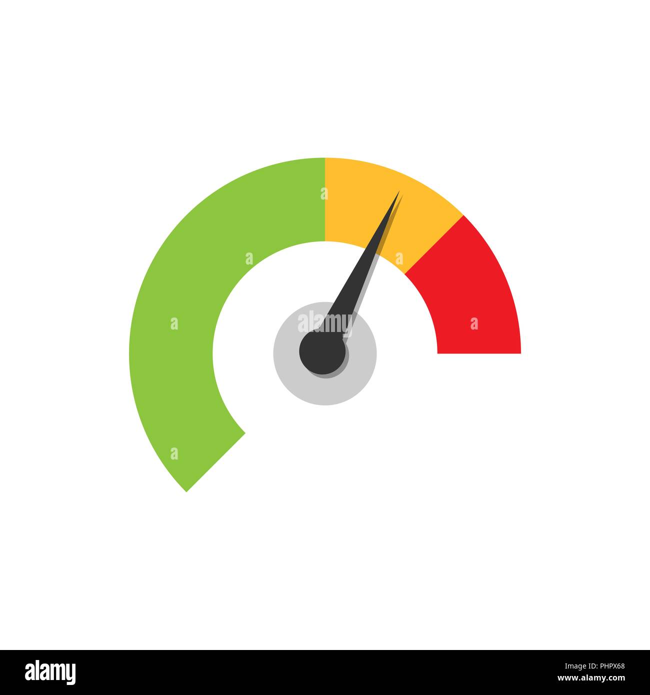 Meter dashboard icon in flat style. Credit score indicator level vector ...