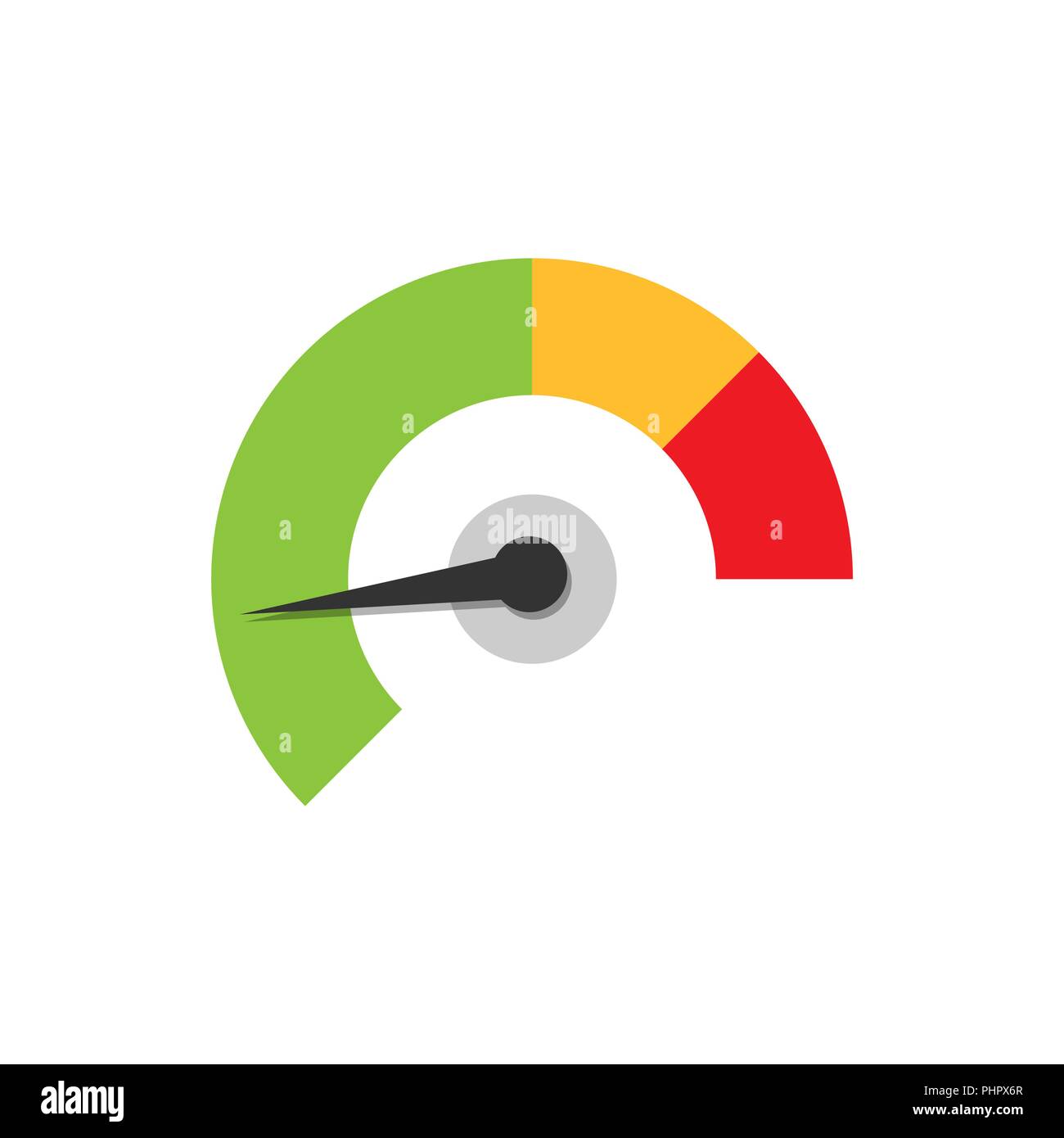 Meter dashboard icon in flat style. Credit score indicator level vector ...