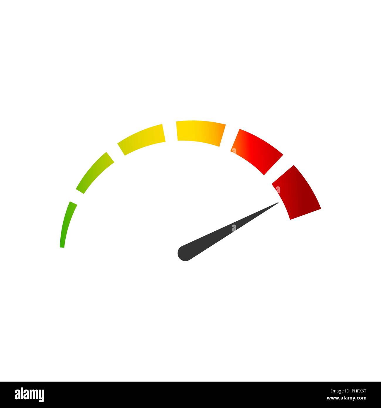 Meter dashboard icon in flat style. Credit score indicator level vector ...