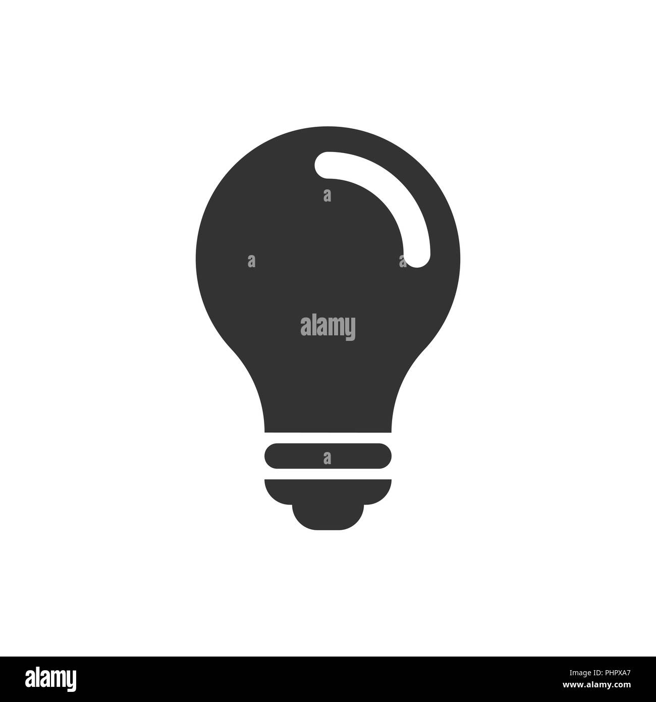 Light bulb icon in flat style. Lightbulb vector illustration on white isolated background. Lamp ...