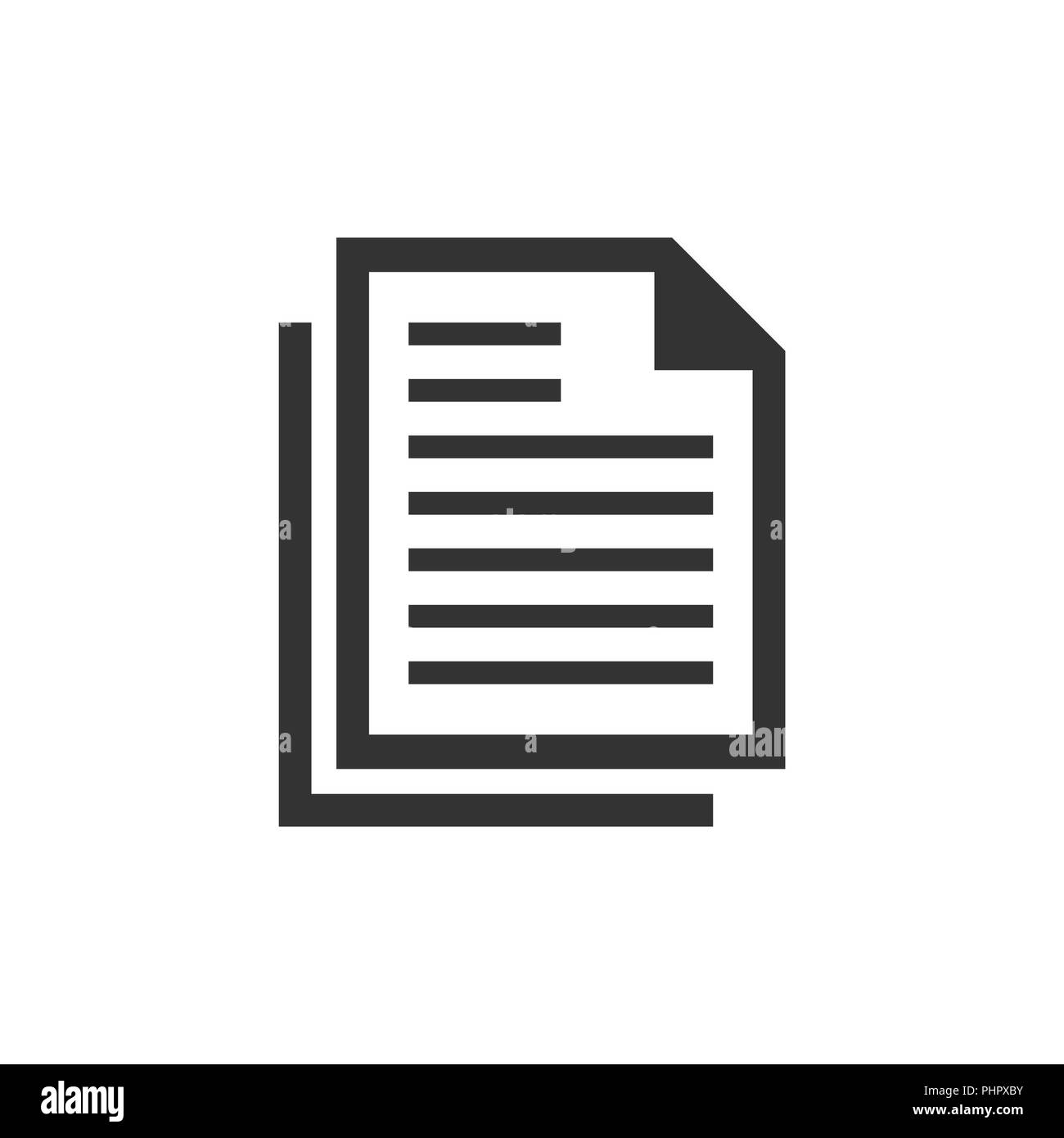 Document note icon in flat style. Paper sheet vector illustration on ...