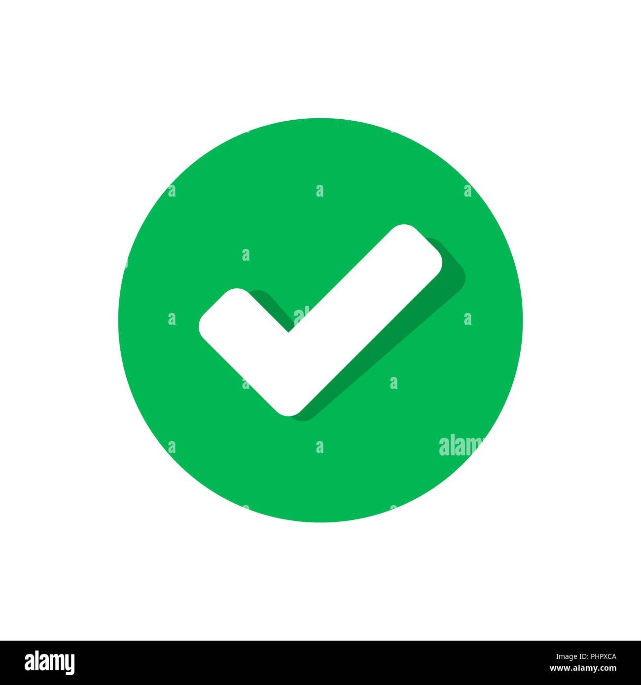 Check mark icon in flat style. Ok, accept vector illustration on white ...
