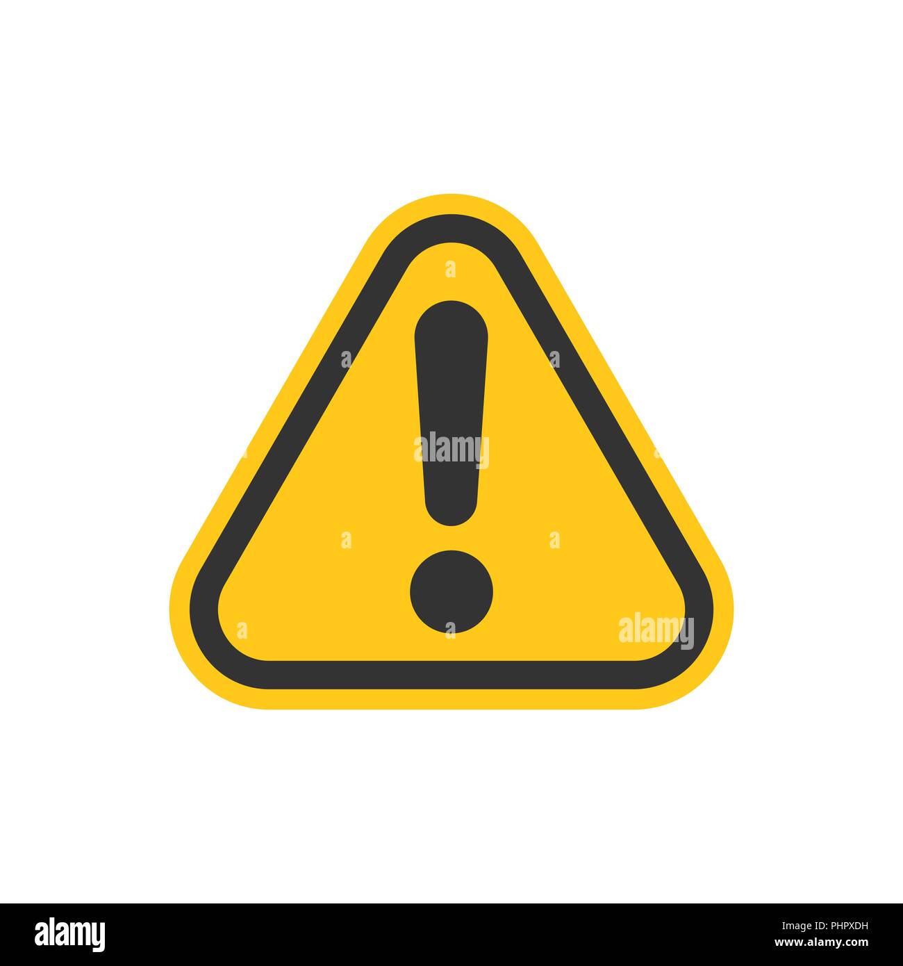 Exclamation mark icon in flat style. Danger alarm vector illustration ...