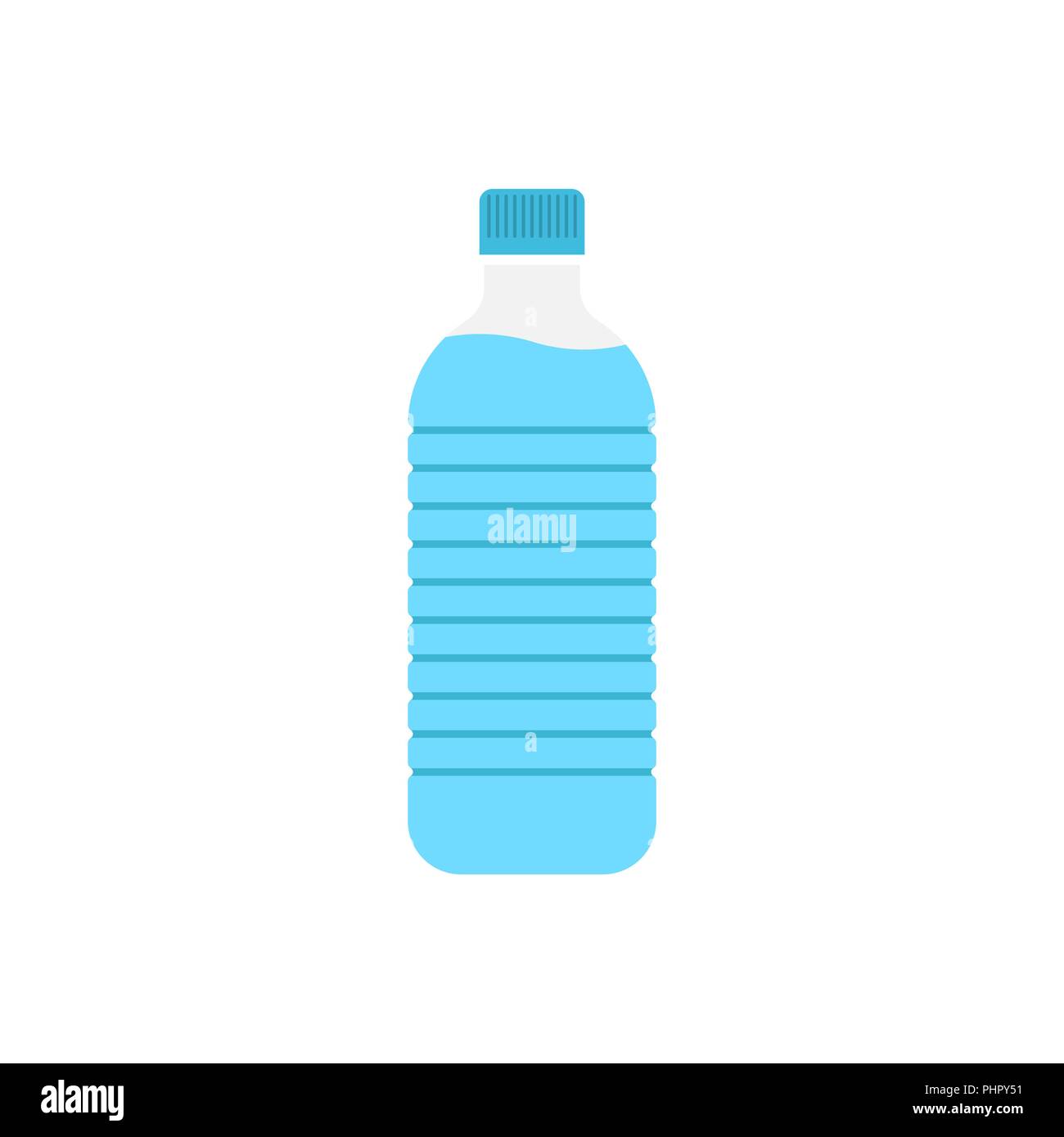 Water bottle icon in flat style. Plastic soda bottle vector ...