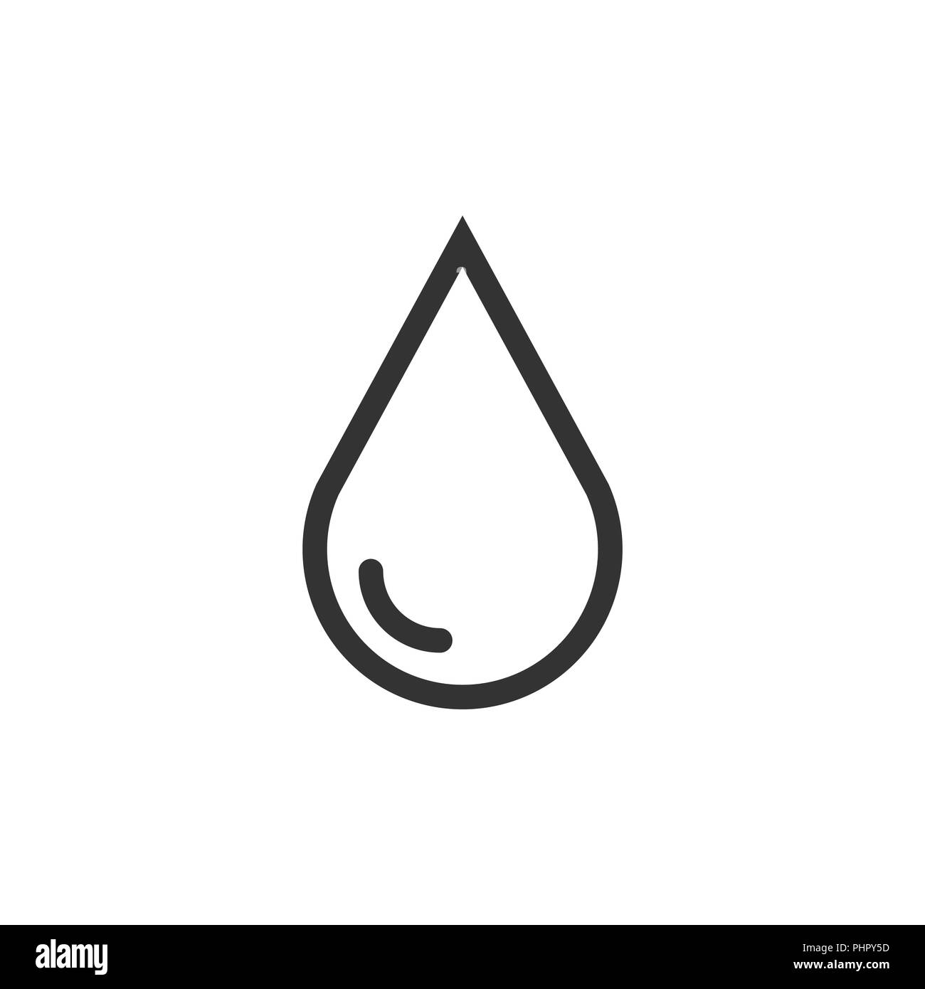 Water drop icon in flat style. Raindrop vector illustration on white ...