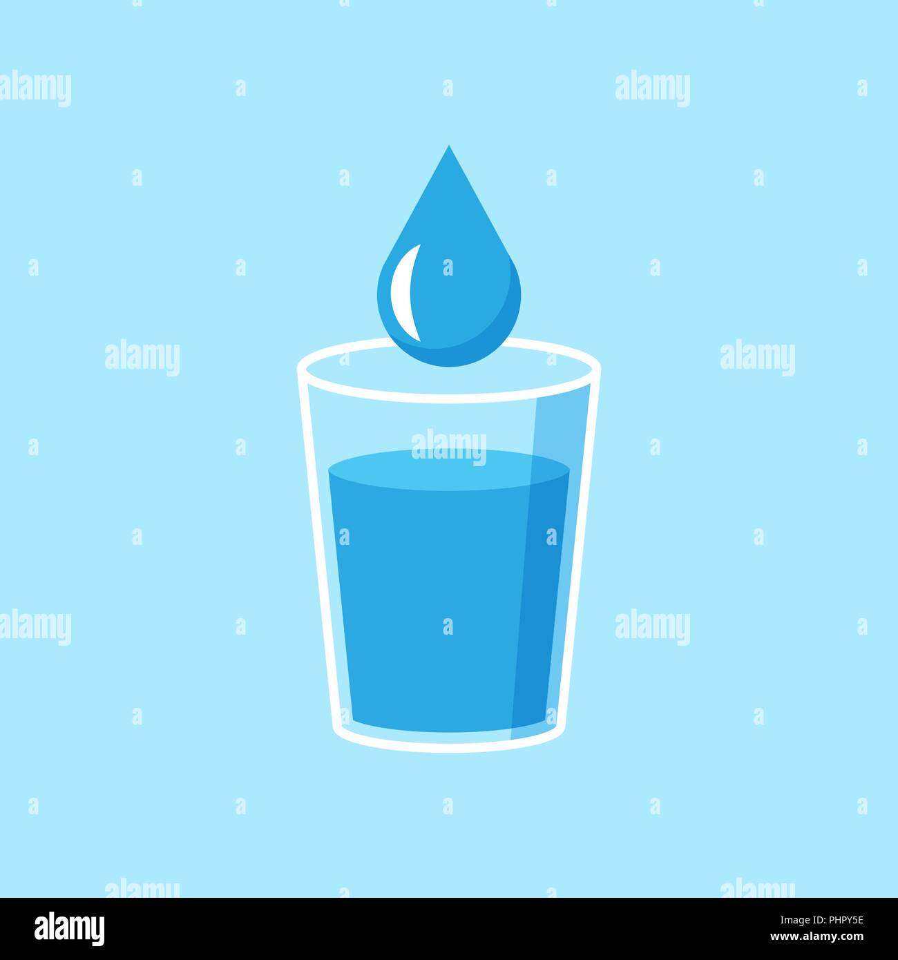 Water glass icon in flat style. Soda glass vector illustration on white ...