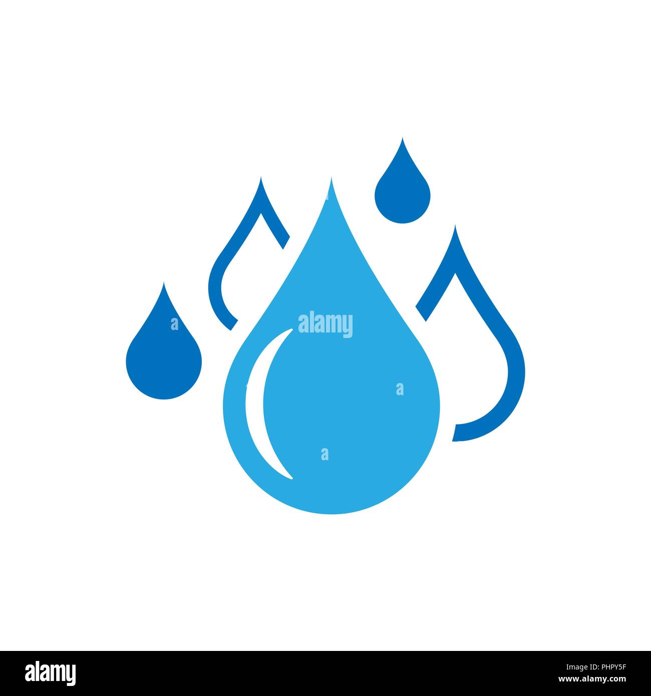 Water drop icon in flat style. Raindrop vector illustration on white ...