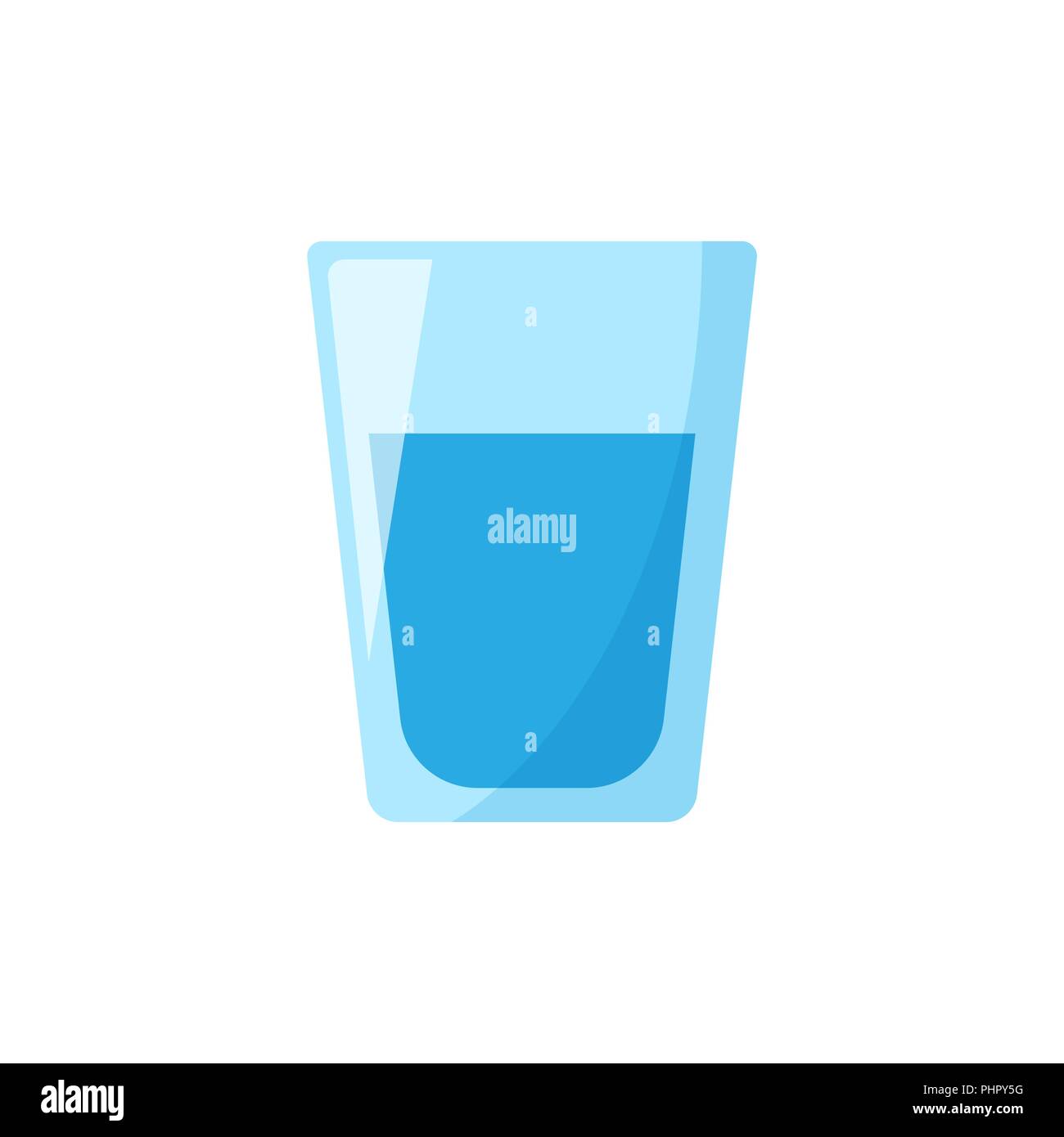 Water glass icon in flat style. Soda glass vector illustration on white ...
