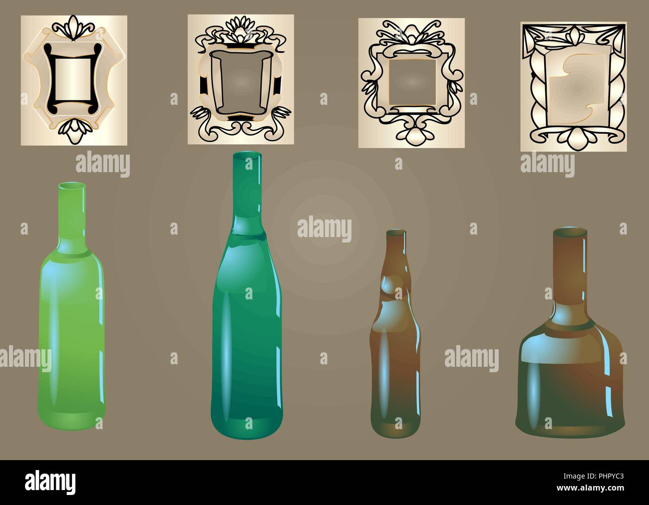 bottle and label isolated on white background Stock Vector Image & Art ...