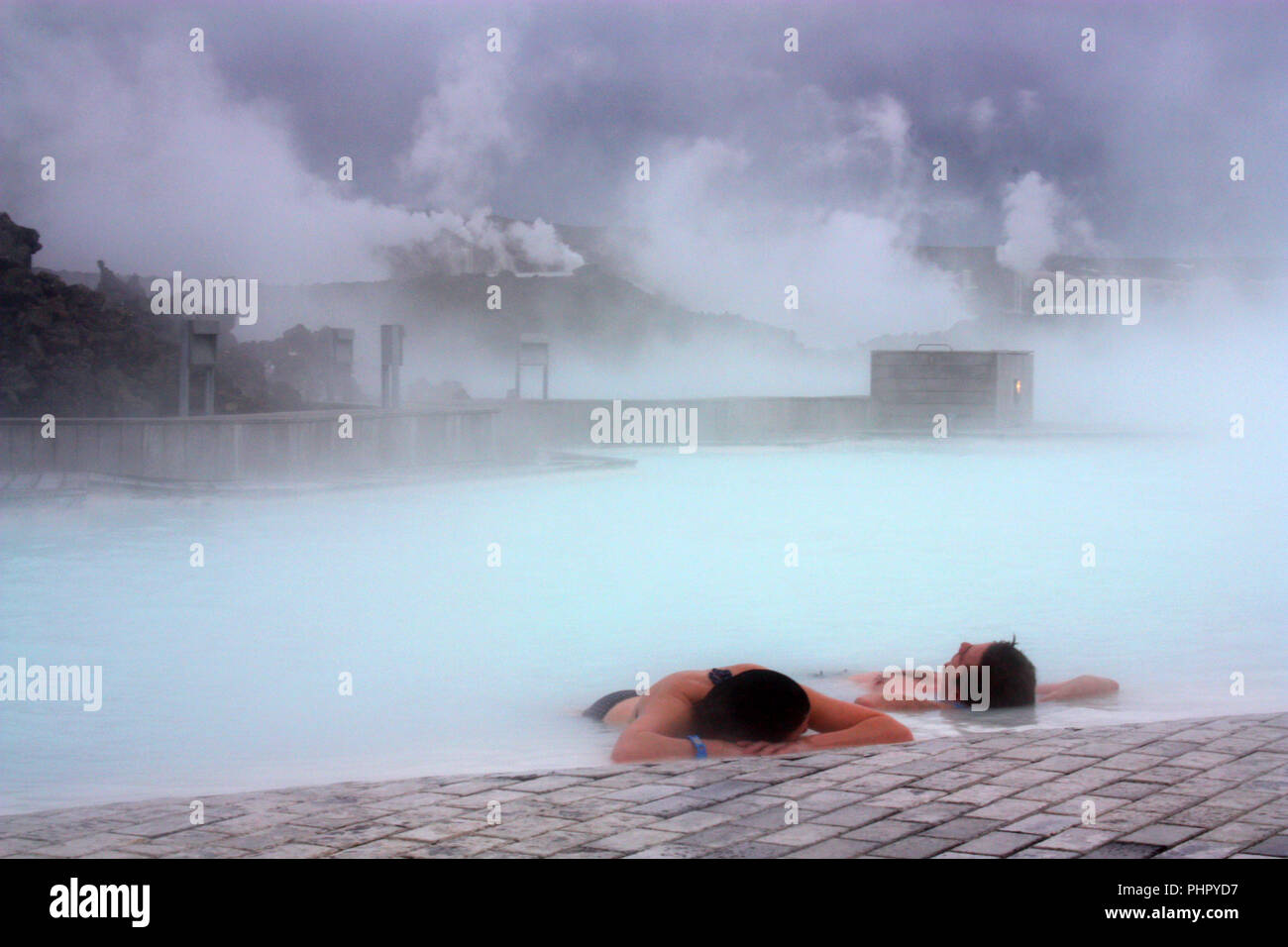 Blue Lagoon Grindavik Iceland - March 22 2013: View over the Blue ...