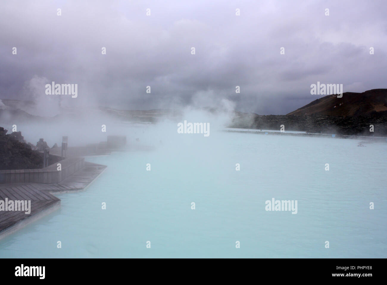 Blue Lagoon Grindavik Iceland - March 22 2013: View over the Blue ...
