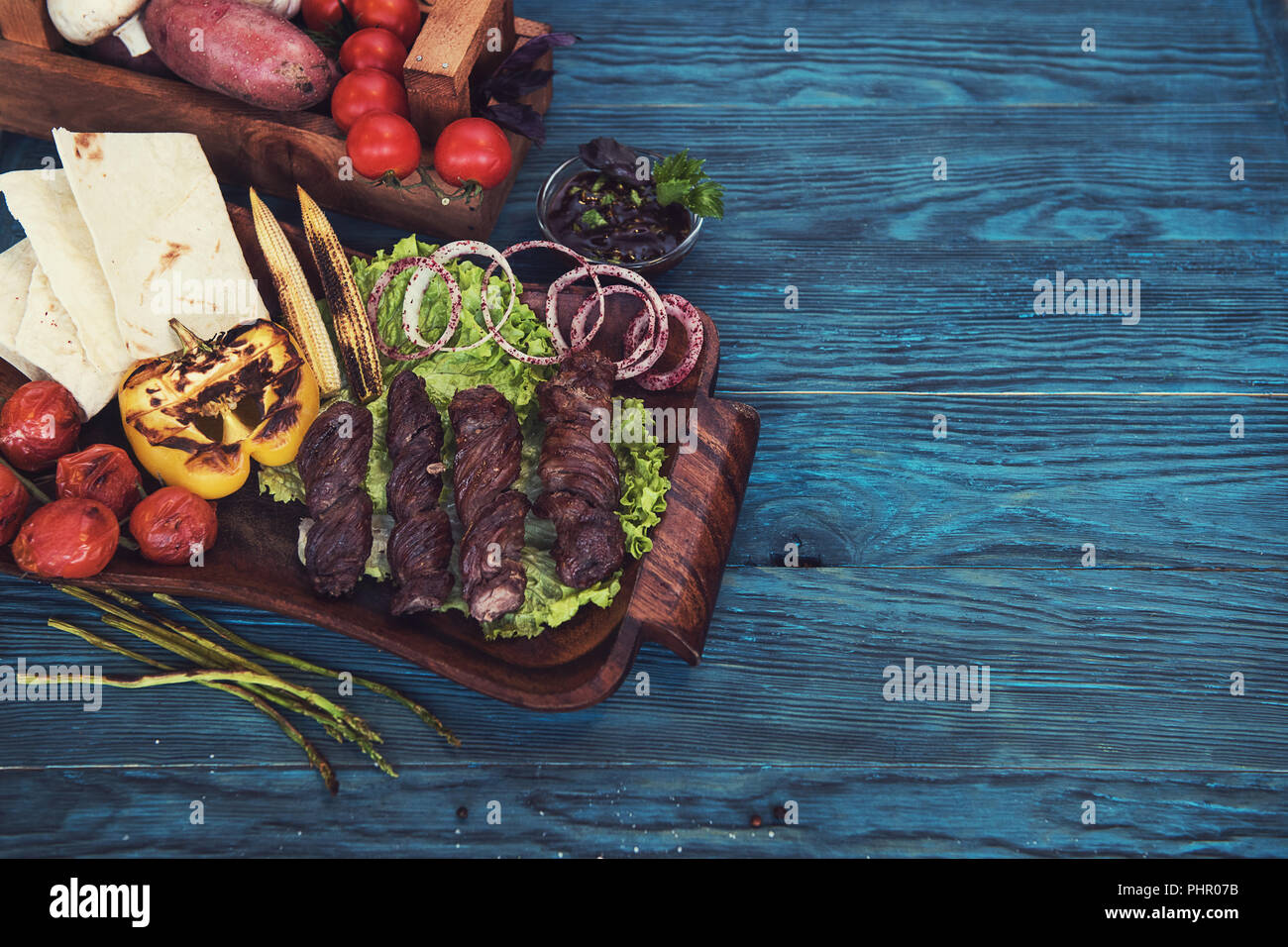 Grilled lamb meat Stock Photo - Alamy