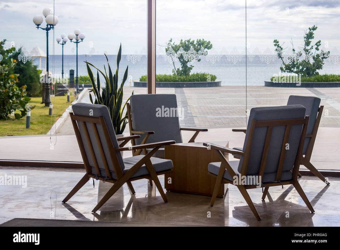 Generic Tropical Hotel Lobby Light Contemporary Vacation Stock Photo ...