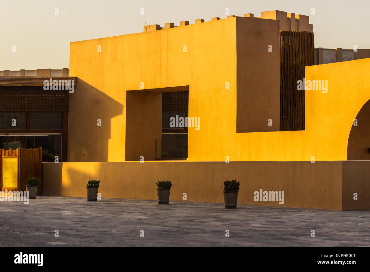 Middle Eastern Square Architecture Desert Building Exterior Detail ...