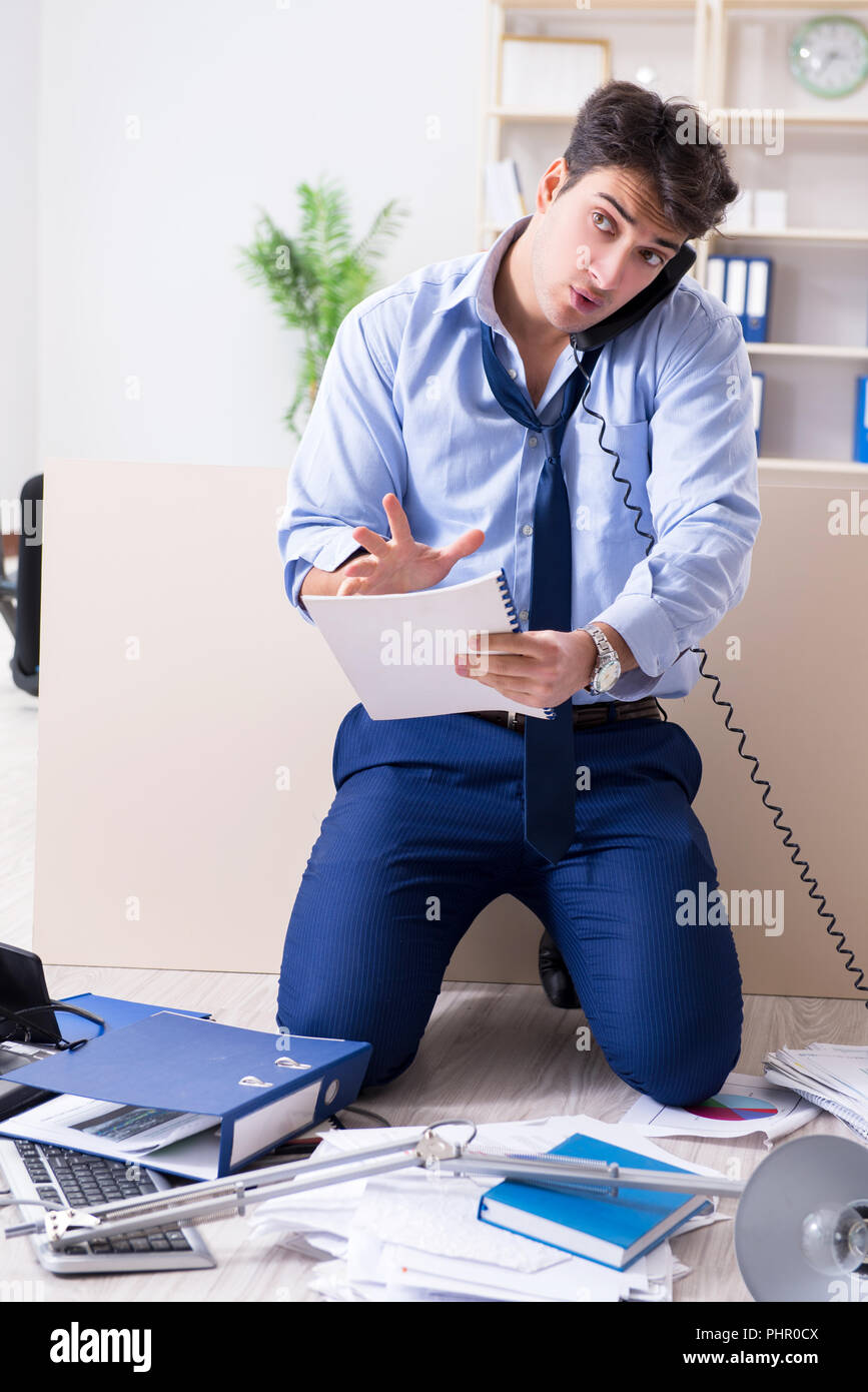 Businessman frustrated at many telephone calls Stock Photo - Alamy