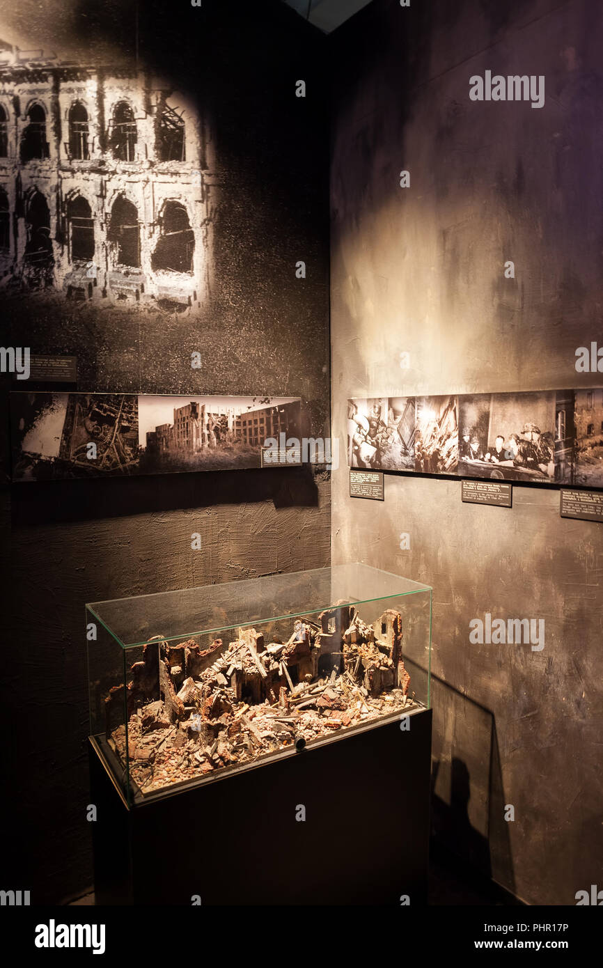 City in ruins exhibition in Warsaw Rising Museum (Muzeum Powstania ...