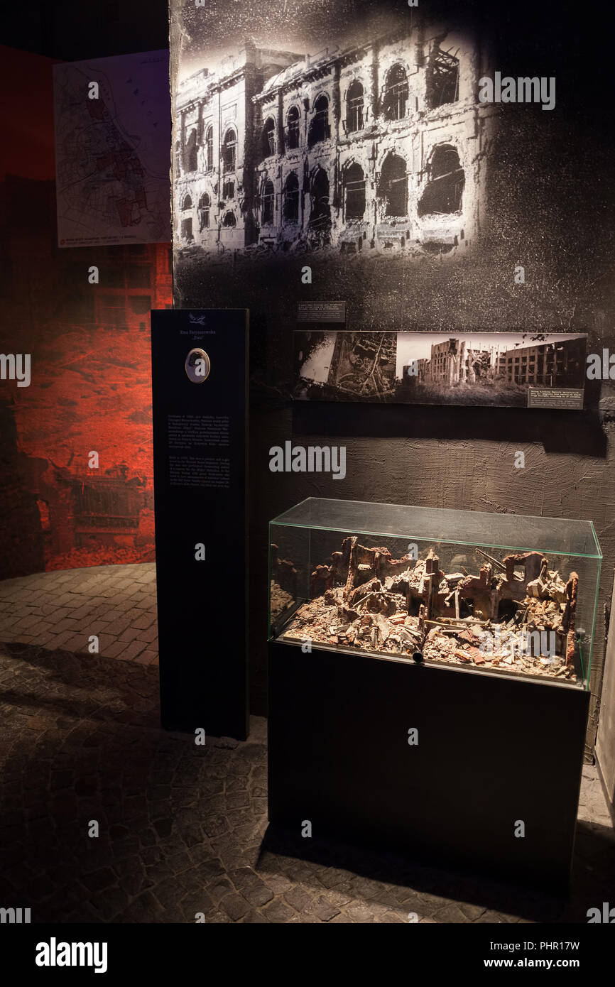 City in ruins exhibition in Warsaw Rising Museum (Muzeum Powstania ...