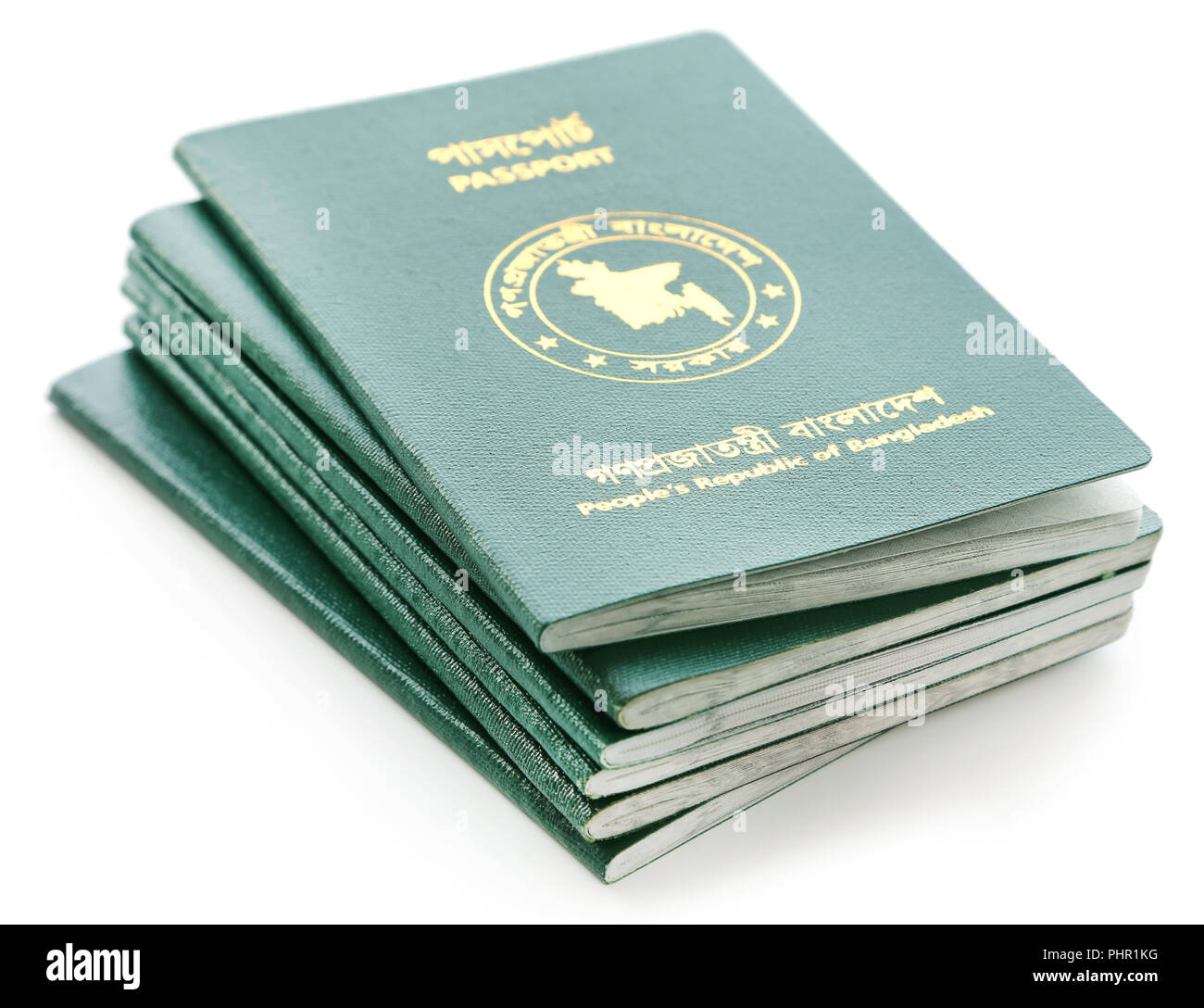 Passports of Bangladesh over white background Stock Photo - Alamy
