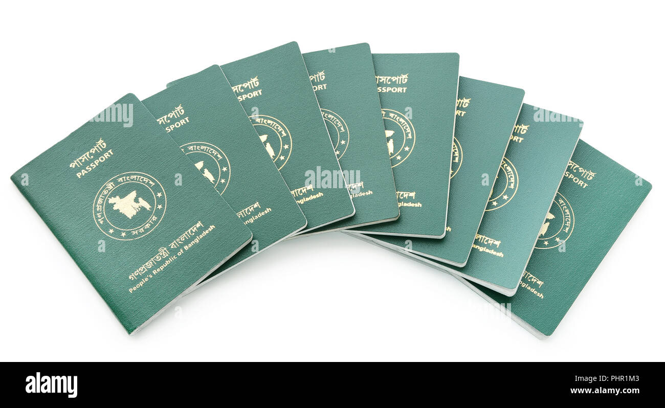 Passports of Bangladesh over white background Stock Photo - Alamy