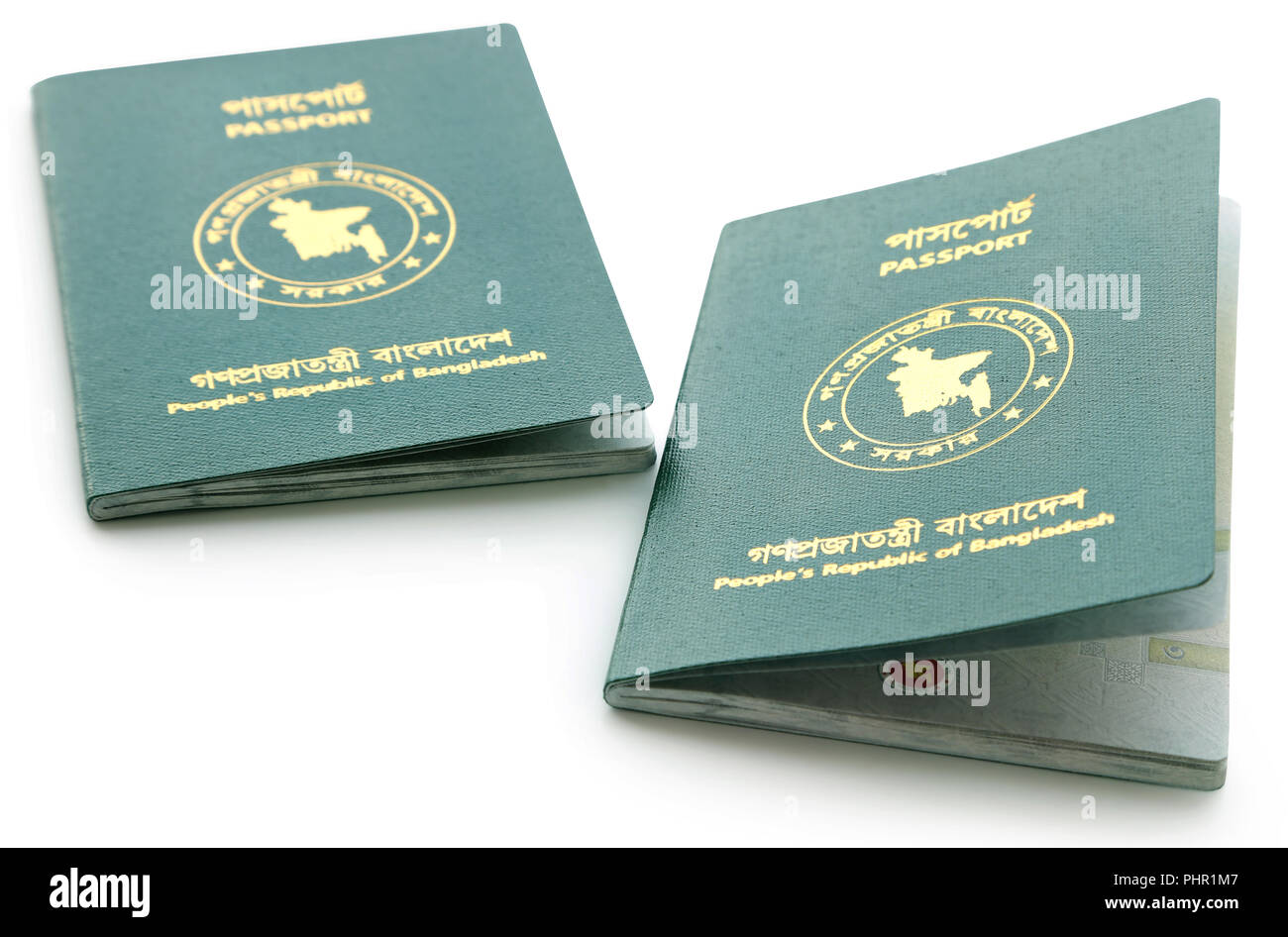 Passports of Bangladesh over white background Stock Photo - Alamy