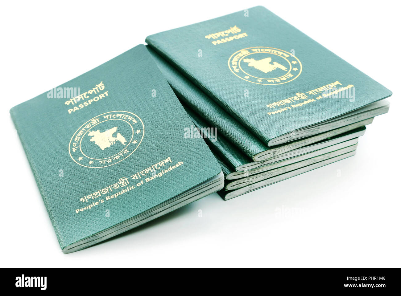 Passports of Bangladesh over white background Stock Photo - Alamy