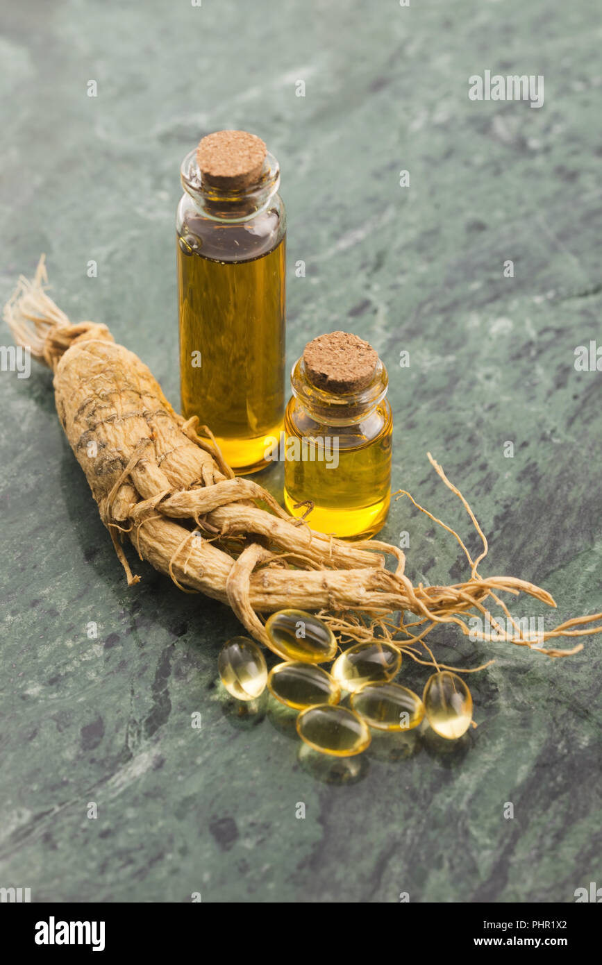Extract of ginseng root Stock Photo - Alamy