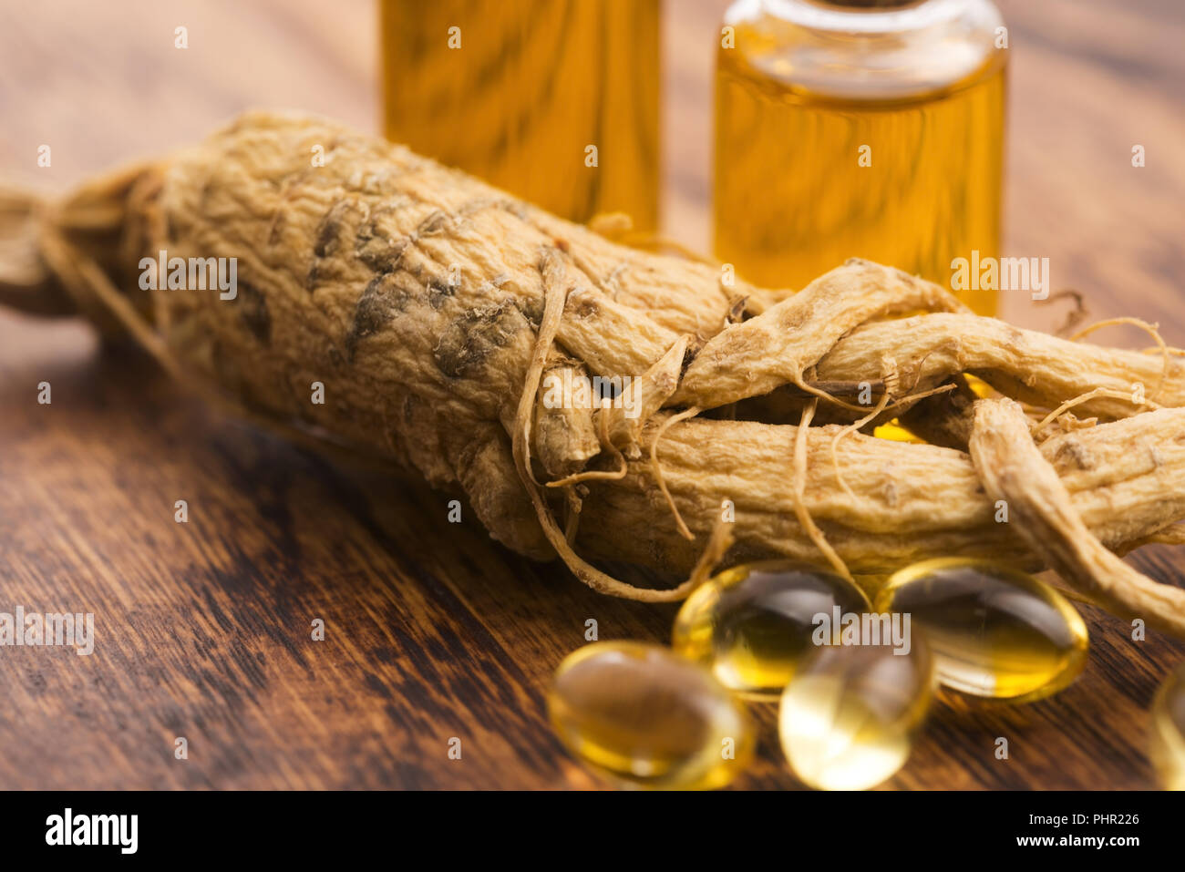 Extract of ginseng root Stock Photo - Alamy