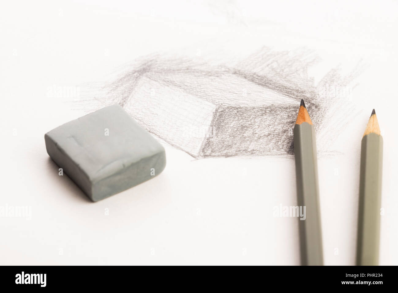 Drawing of artist by pencil on paper Stock Photo - Alamy